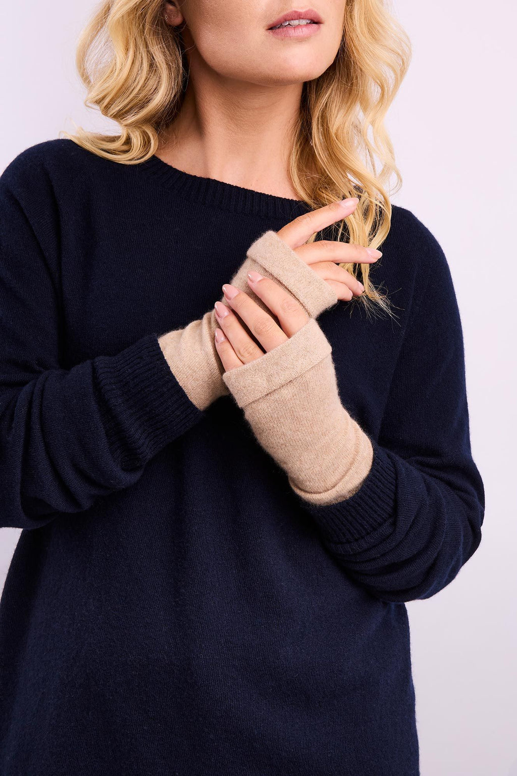 Fingerless Gloves: Cashmere Hand Made - Assorted Colours - Turtle Dove ...